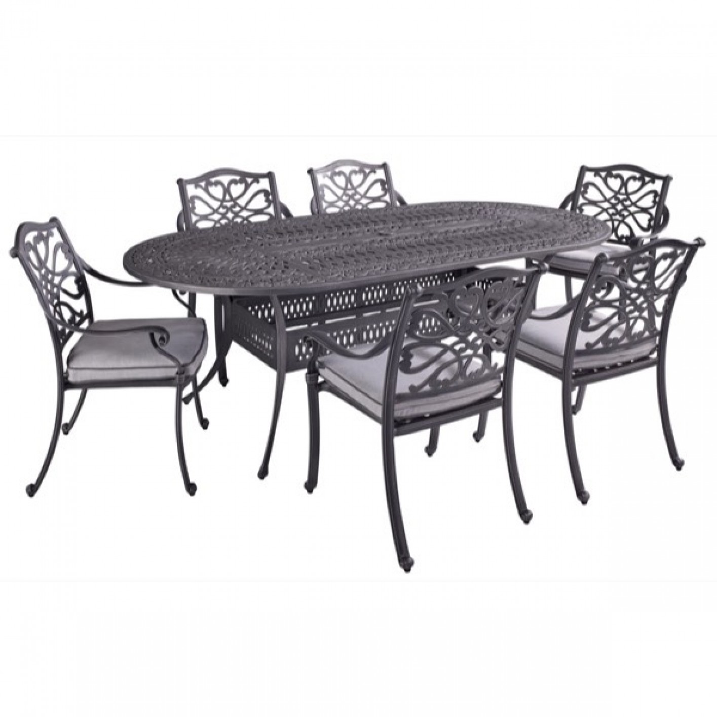 Hartman Hartman Capri 6 Seat Oval Garden Furniture Set - Antique Grey ...