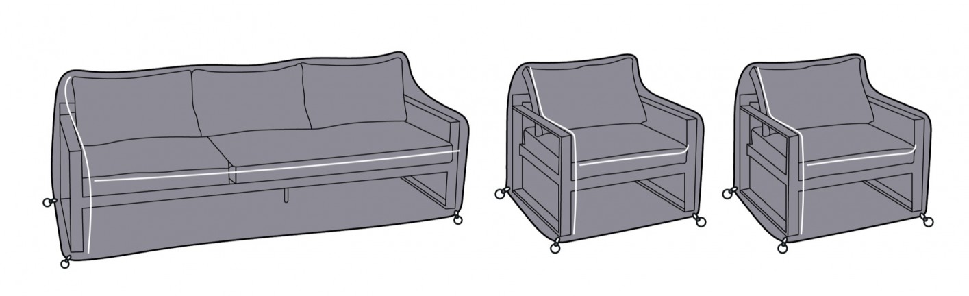 Hartman Hartman 3 Seat Garden Furniture Lounge Set Cover Aluminium ...