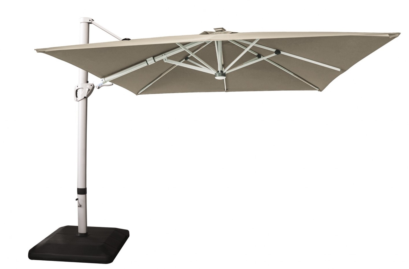Hartman Caribbean Square Cantilever Free Arm Parasol with Lights & Base ...