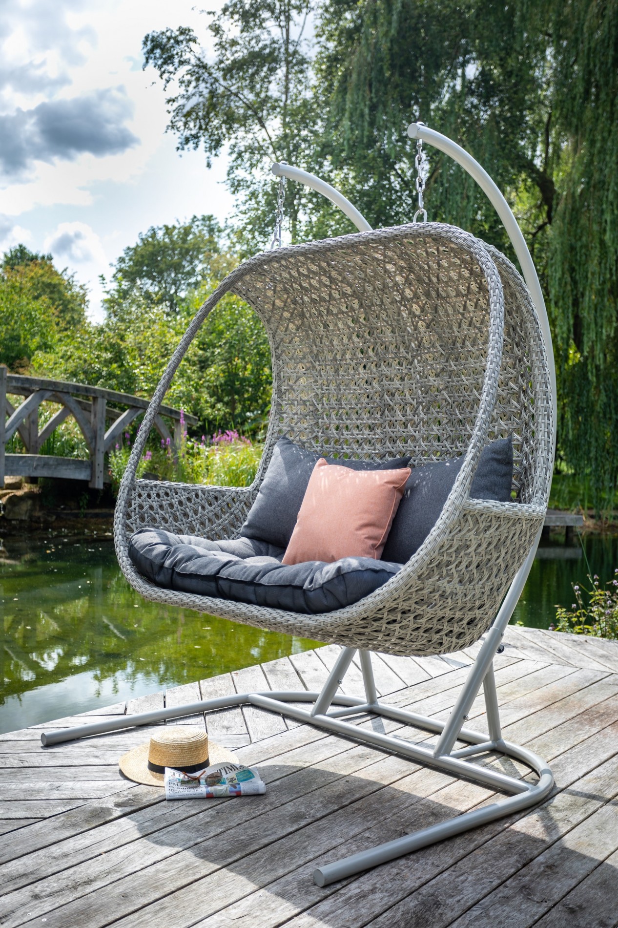 Hartman Heritage Double Garden Furniture Hanging Chair - Ash Rattan ...