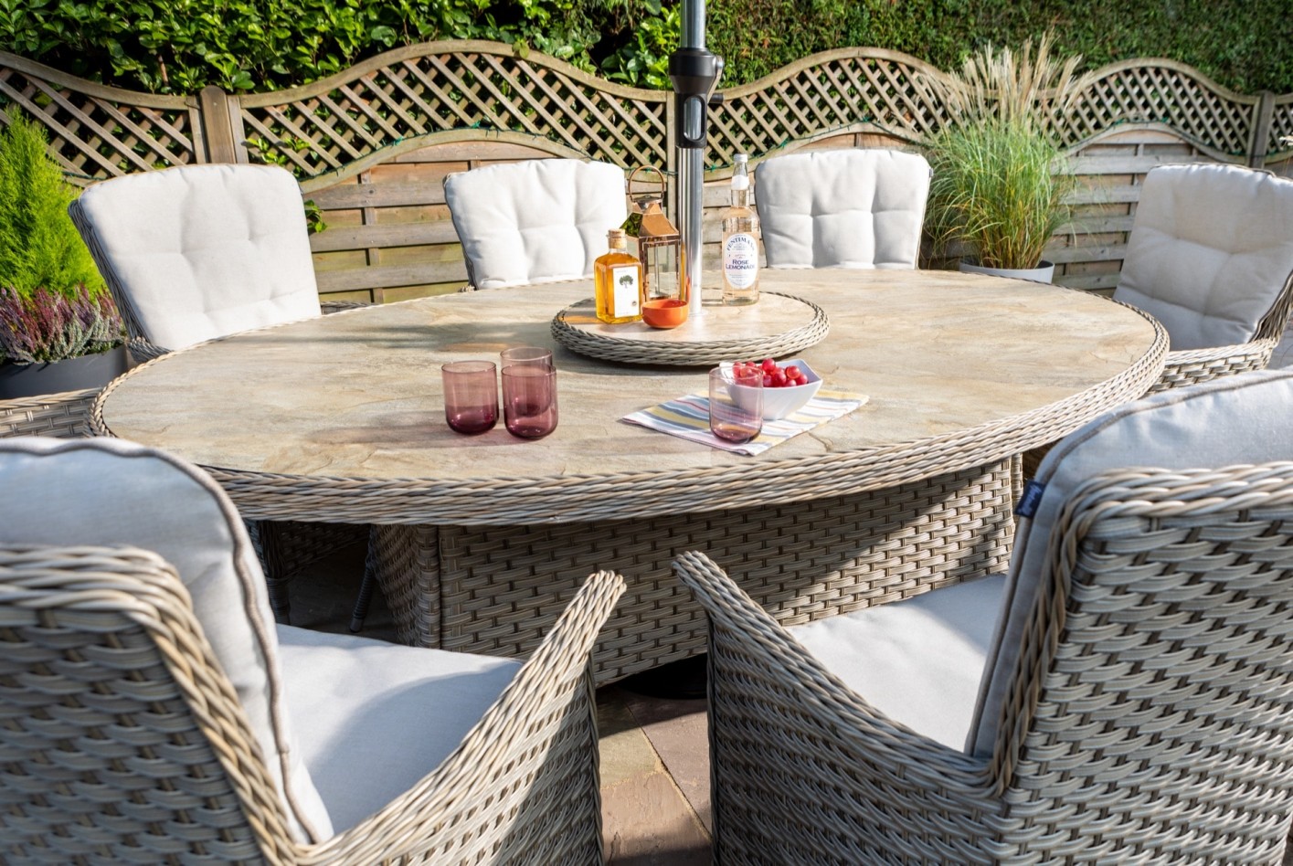 Hartman Heritage Tuscan 8 Seat Elliptical Garden Furniture Set - Beech ...