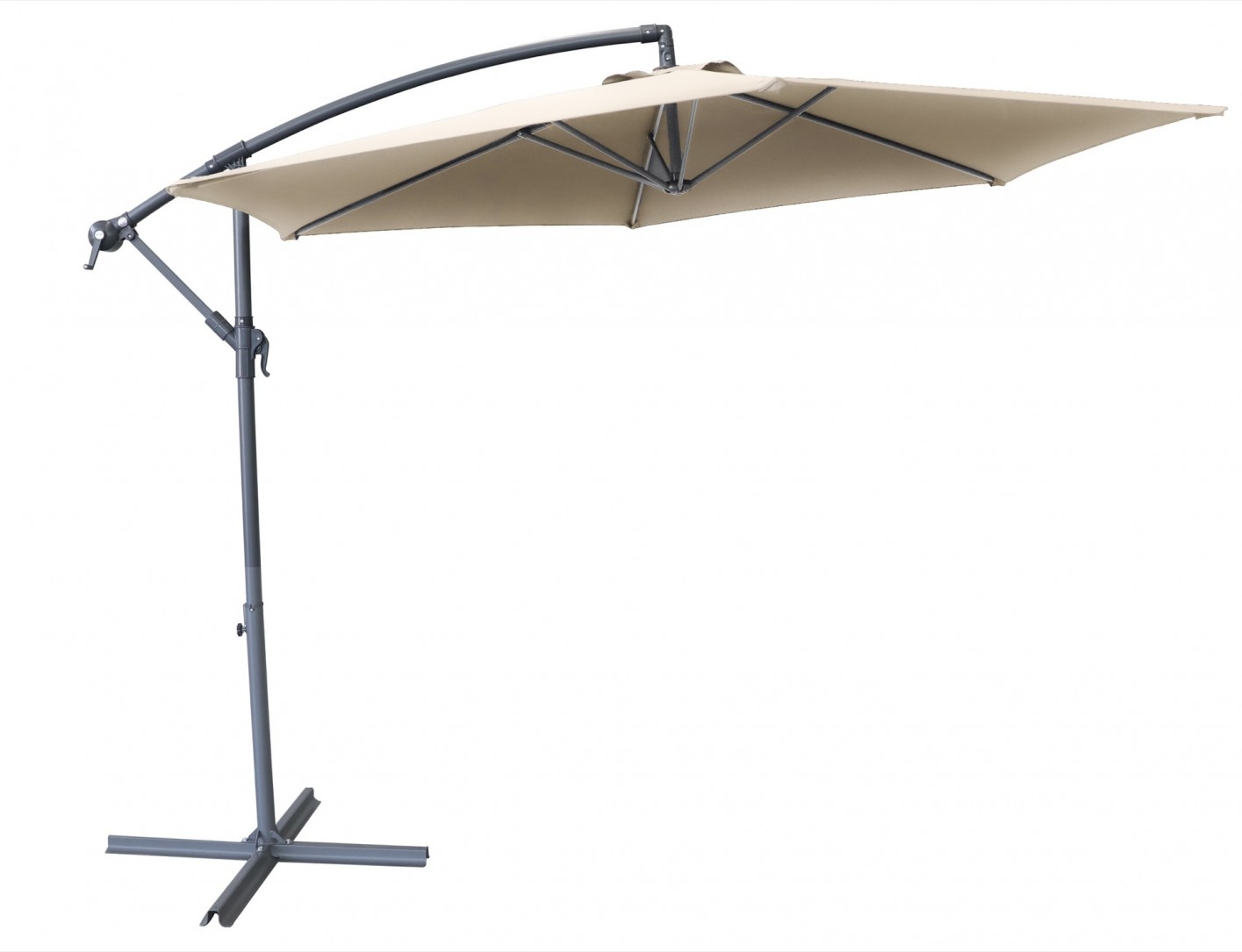 Hartman Hartman Mediterranean Round Cantilever Free Arm Parasol - Dove ...