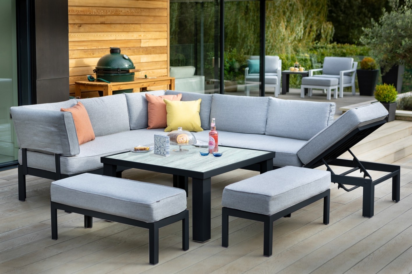 Hartman Apollo Adjustable Comfort Corner Casual Garden Furniture Dining ...