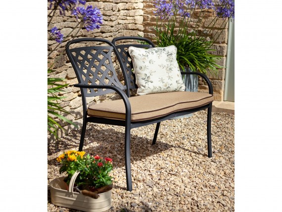 Hartman Berkeley 2 Seat Garden Furniture Bench - Bronze Cast Aluminium ...